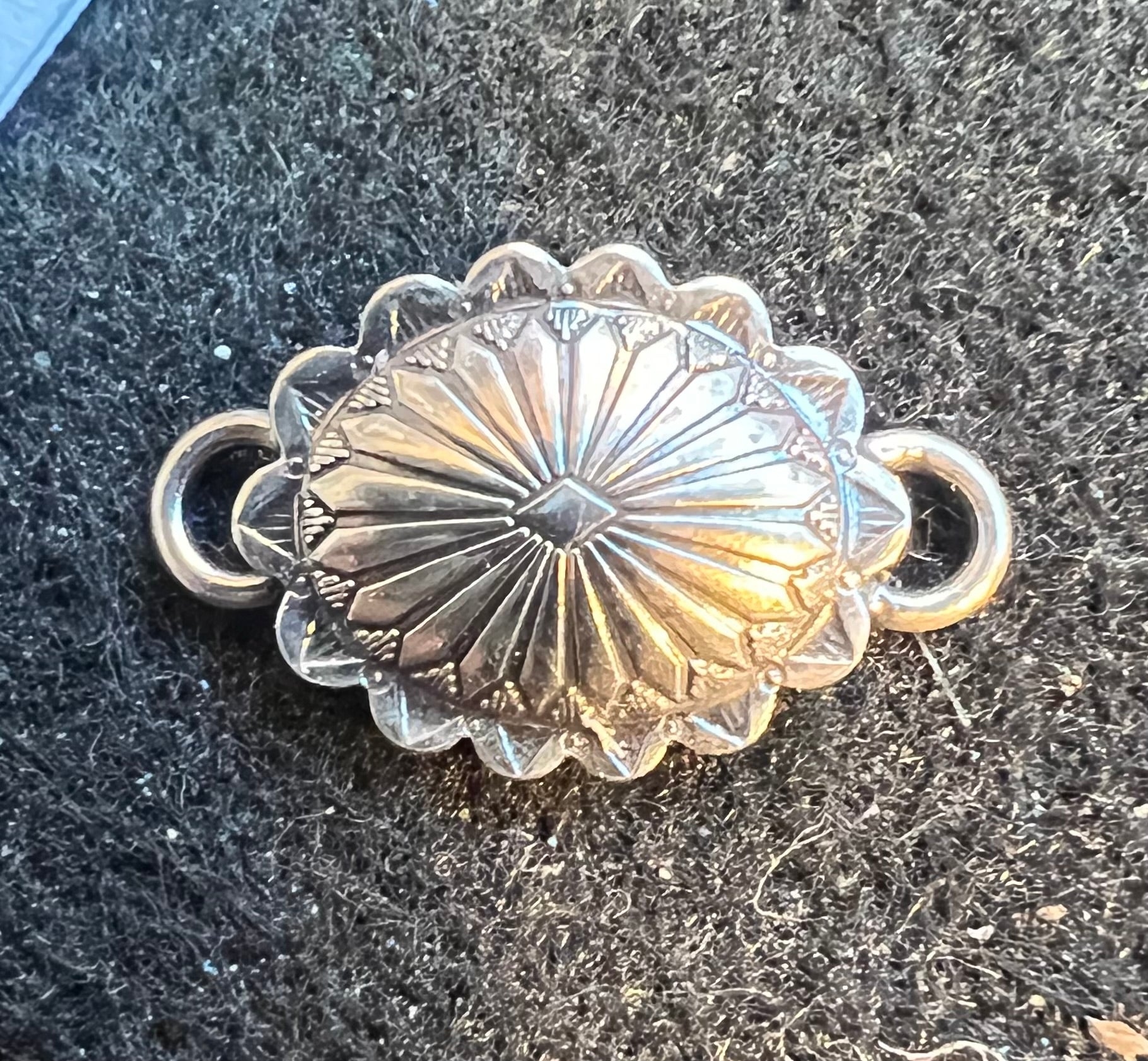 Oval Concho Sterling Silver Connector – Desert Darlings Silver